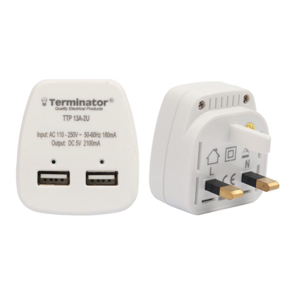 Dual USB Charger | Terminator Electrical Products 2 USB Charger