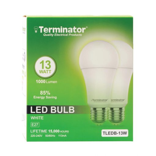 LED Bulb Day light 13W - Terminator LED Bulb 13W Day Light E27 2 Pcs