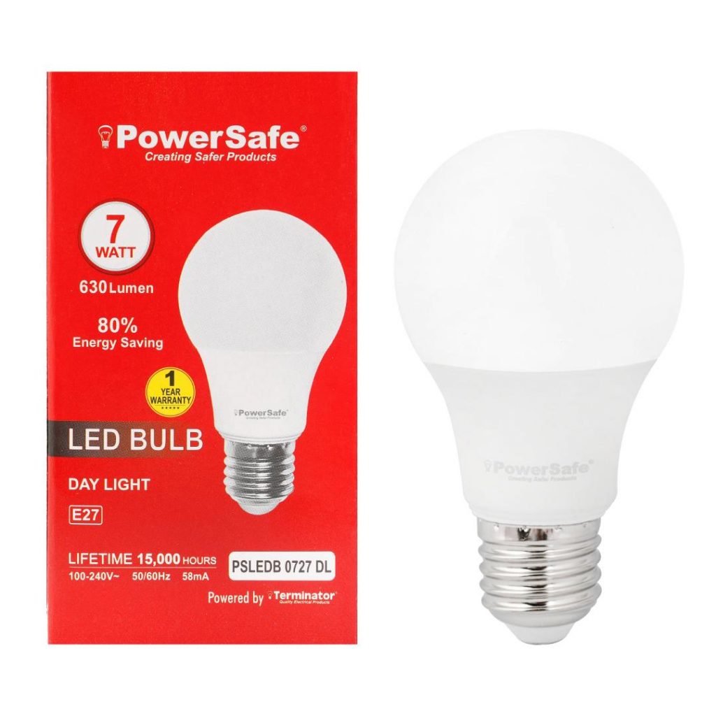 LED Bulb 0727 DL E27 - Day Light , Surge Protected 500V, 630 Lumen