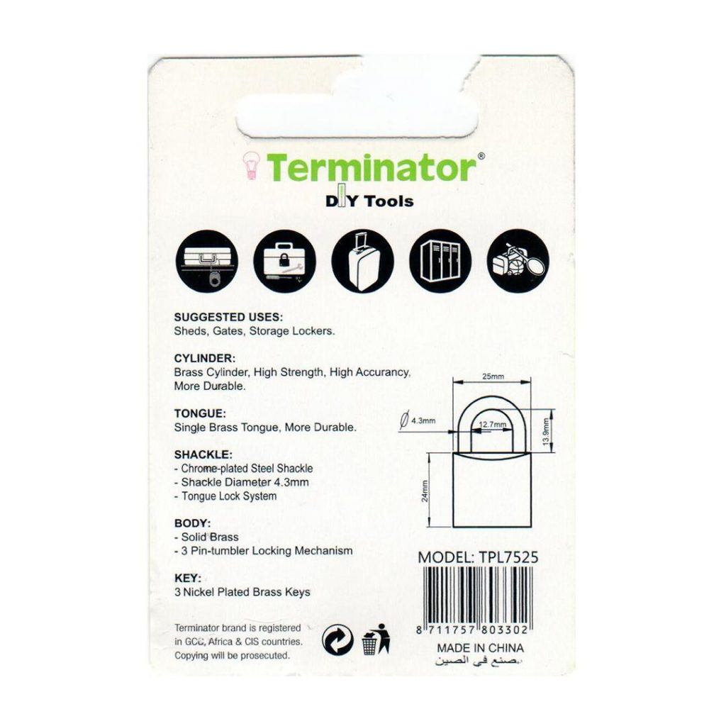Pad Lock TPL 7525 | Terminator Electrical Products Pad Locks