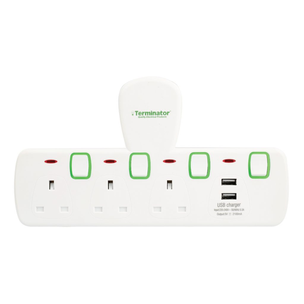 3 Way UK T-Socket Multi Adaptor | Terminator Electrical Products
