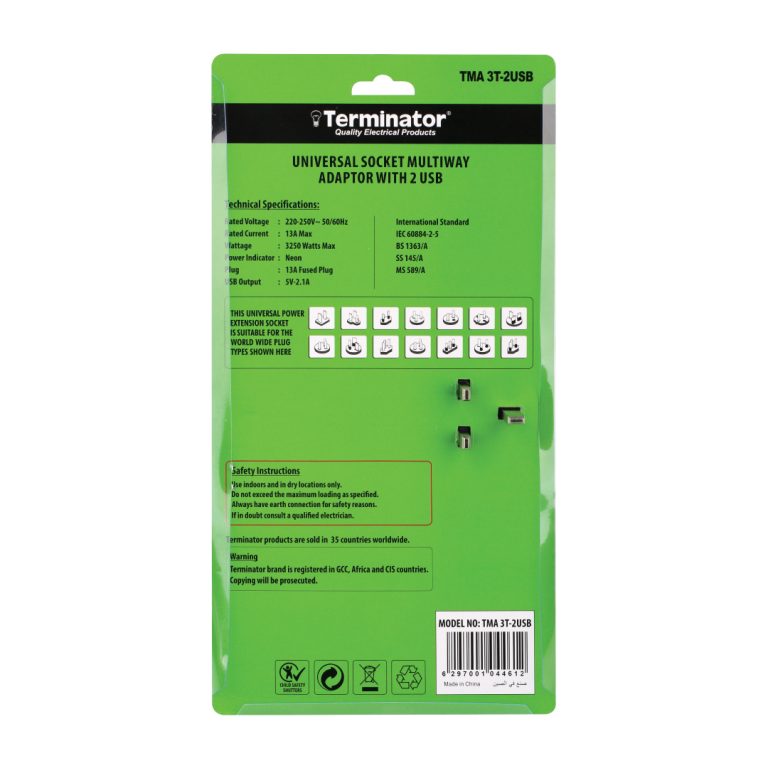 Multi Adaptor TMA 3T-2USB | Terminator Electrical Products