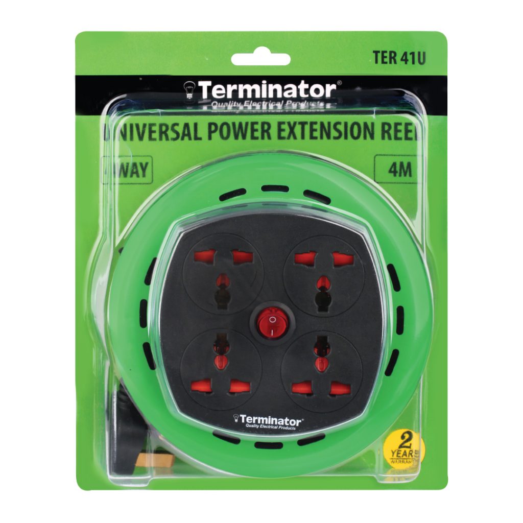 Terminator TER 41U-4M 4-Way Extension Reel with Indicator