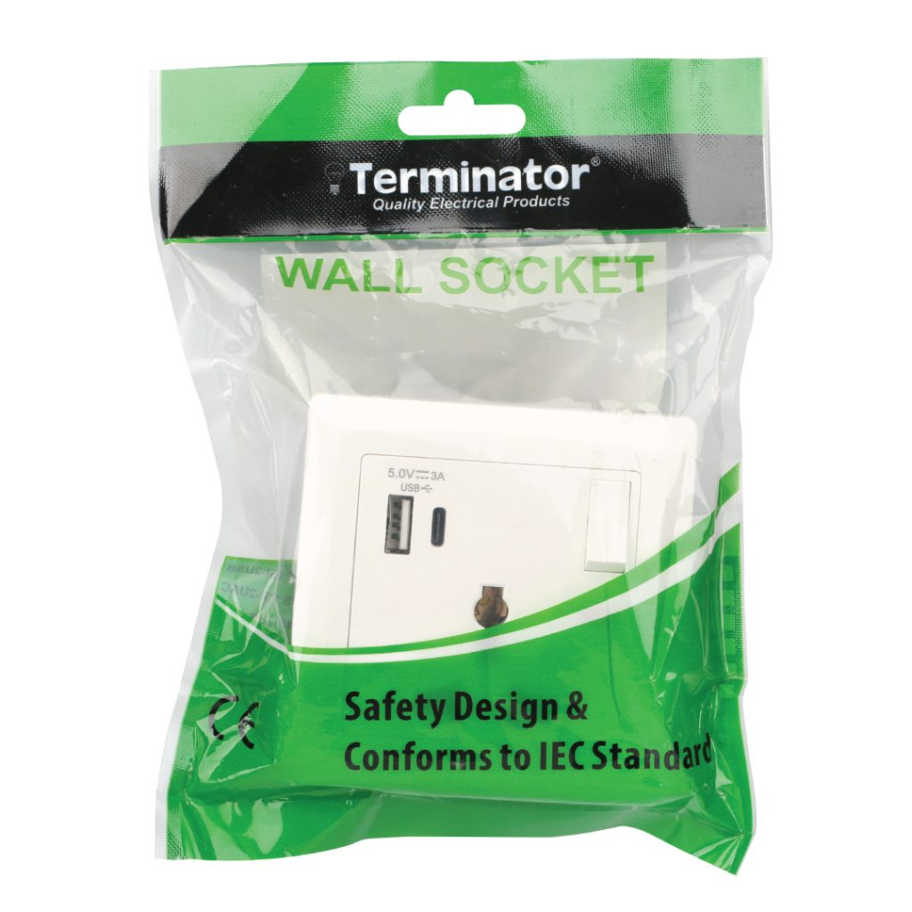 Wall Plate With Universal Socket | Terminator Electrical Products