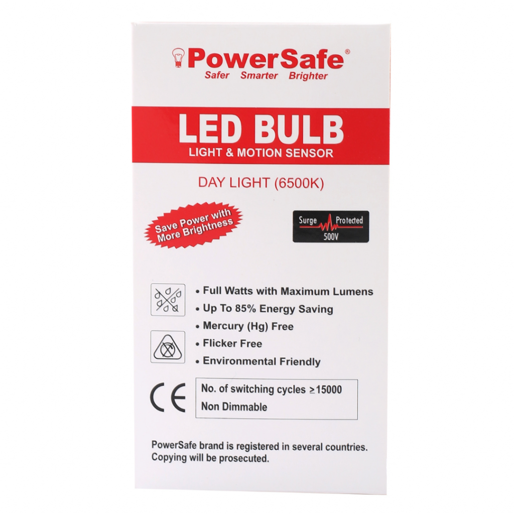 LED Motion Sensor Bulb Day Light 9W| Powersafe LED Bulb
